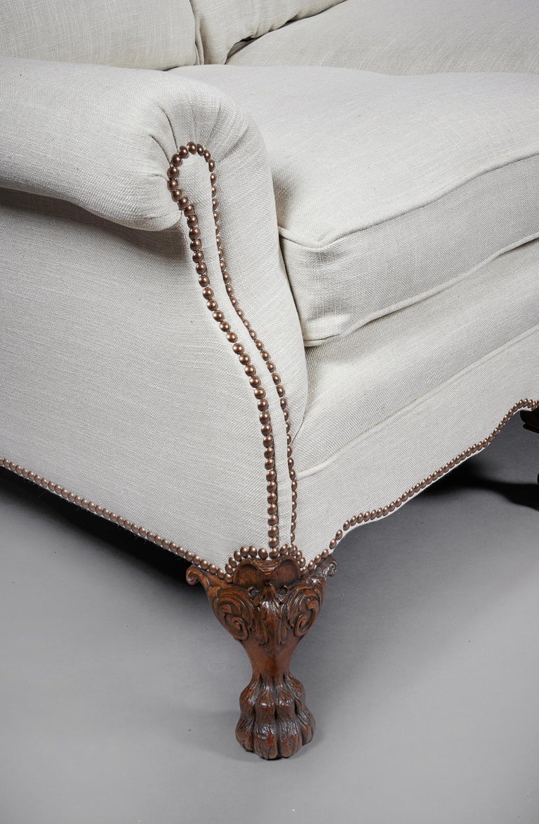 Pair of Antique Deep Seated Feather Down Country House Sofas at 1stDibs