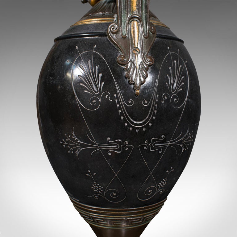 Pair of Antique Display Vases, Italian, Marble, Decorative Urn, Grand ...