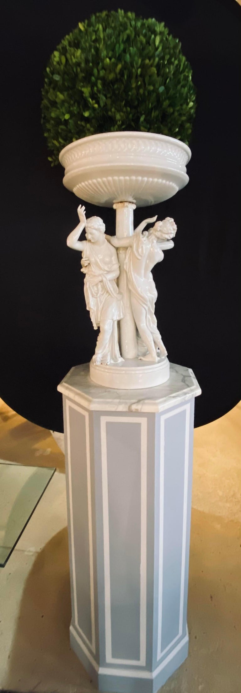 Pair of Antique Dresden Planters Jardinières, Each with Four Dancing ...