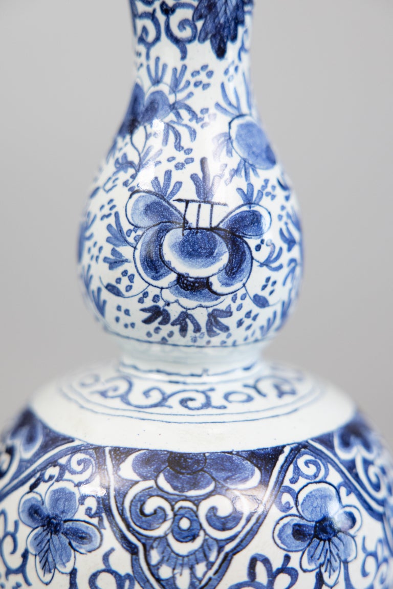 Pair of Antique Dutch Delft Faience Double Gourd Vases, circa 1800 For ...