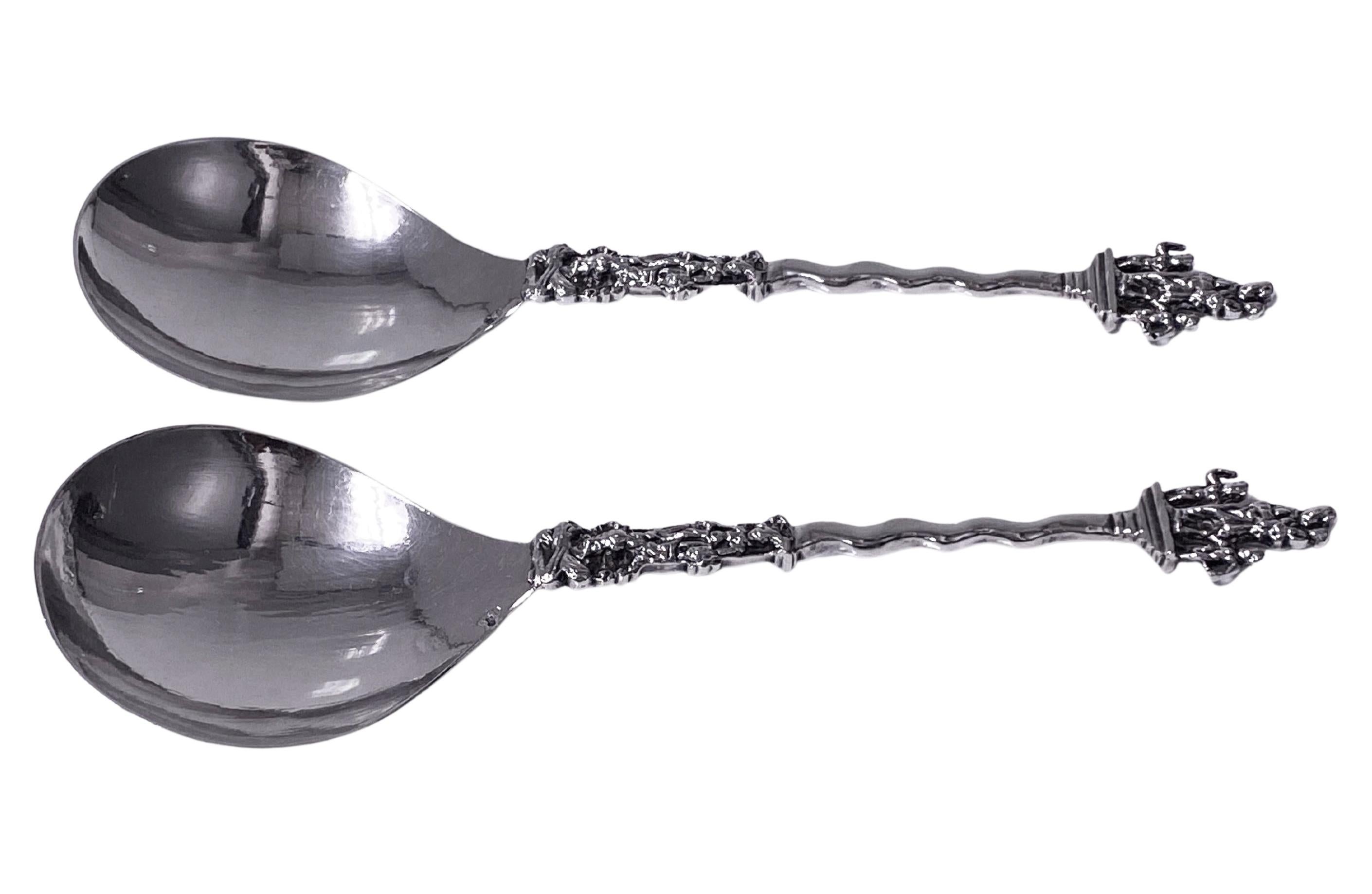 Pair of Antique Dutch Silver figural Spoons, C.1890 For Sale at 1stDibs