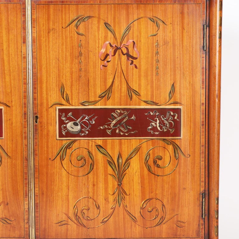 Pair of Antique English Adams Style Cabinets For Sale at 1stDibs