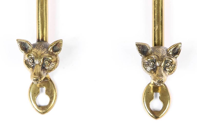 Pair of Antique English Brass Riding Crop Holders For Sale at 1stDibs