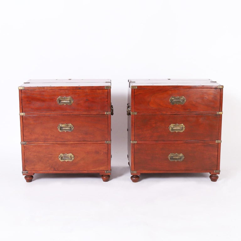 Pair of Antique English Campaign Stands or Chests at 1stDibs