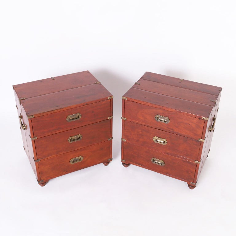 Pair of Antique English Campaign Stands or Chests at 1stDibs