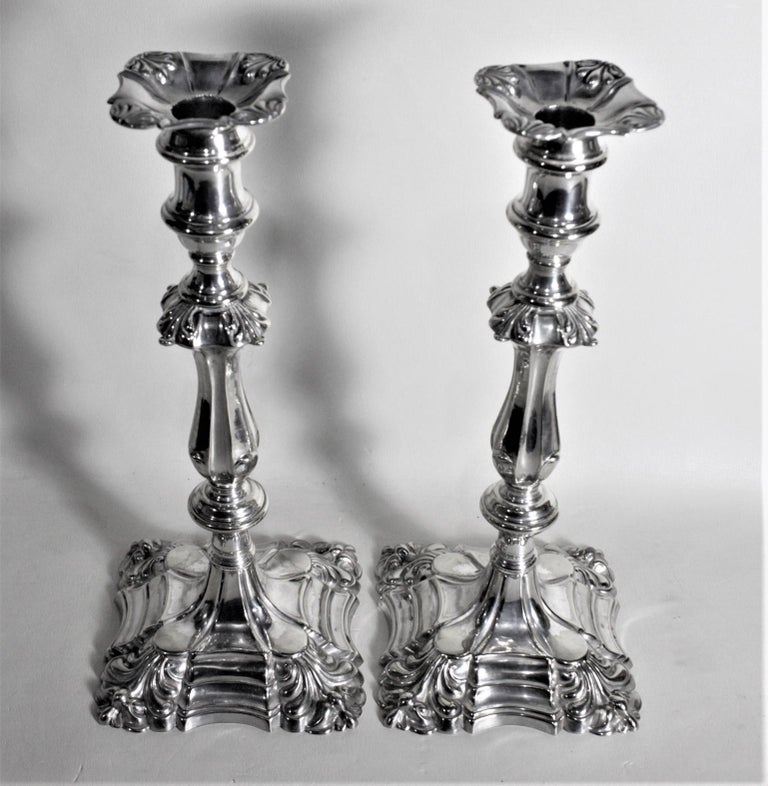Pair of Antique English Edwardian Silver Plated Candlesticks For Sale ...