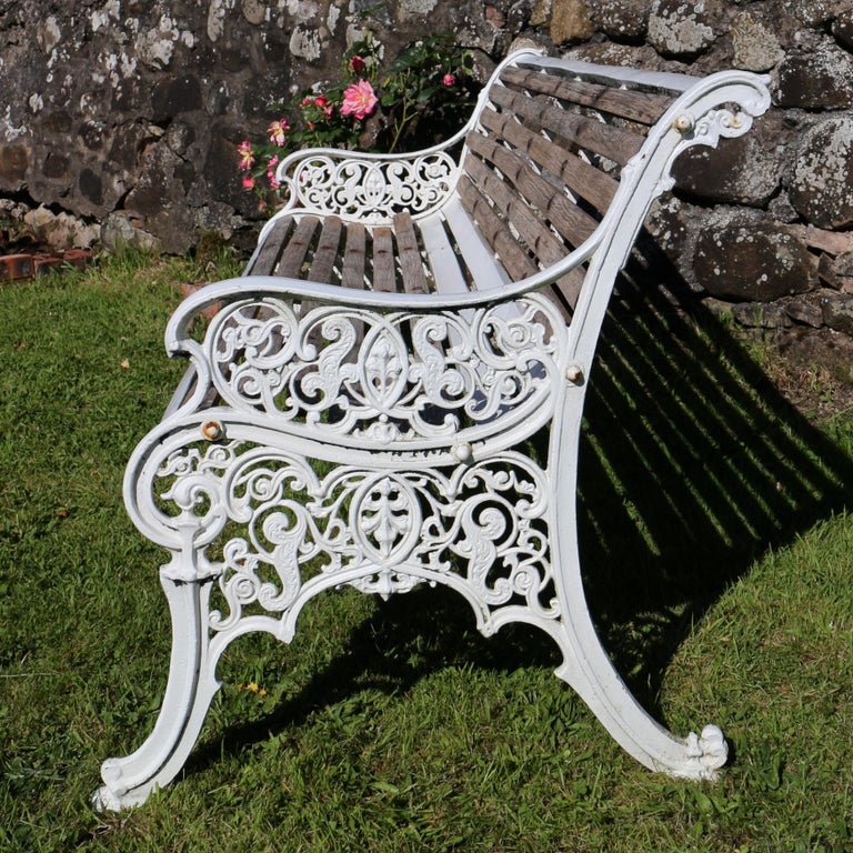 Pair of Antique English Victorian Cast Iron Garden Seats/Benches at ...