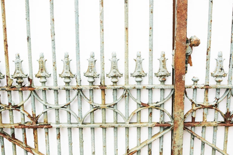 Pair of Antique English Wrought and Cast Iron Driveway Gates at 1stDibs
