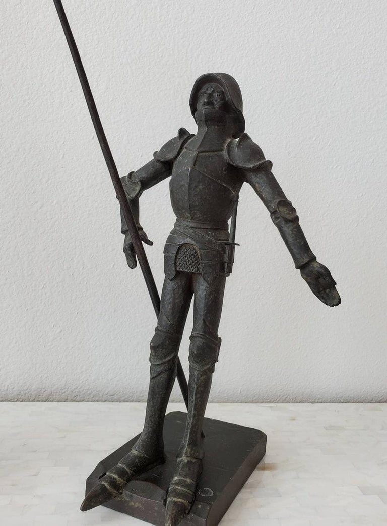 Pair of Antique European Medieval Knight Iron Figures For Sale at 1stDibs