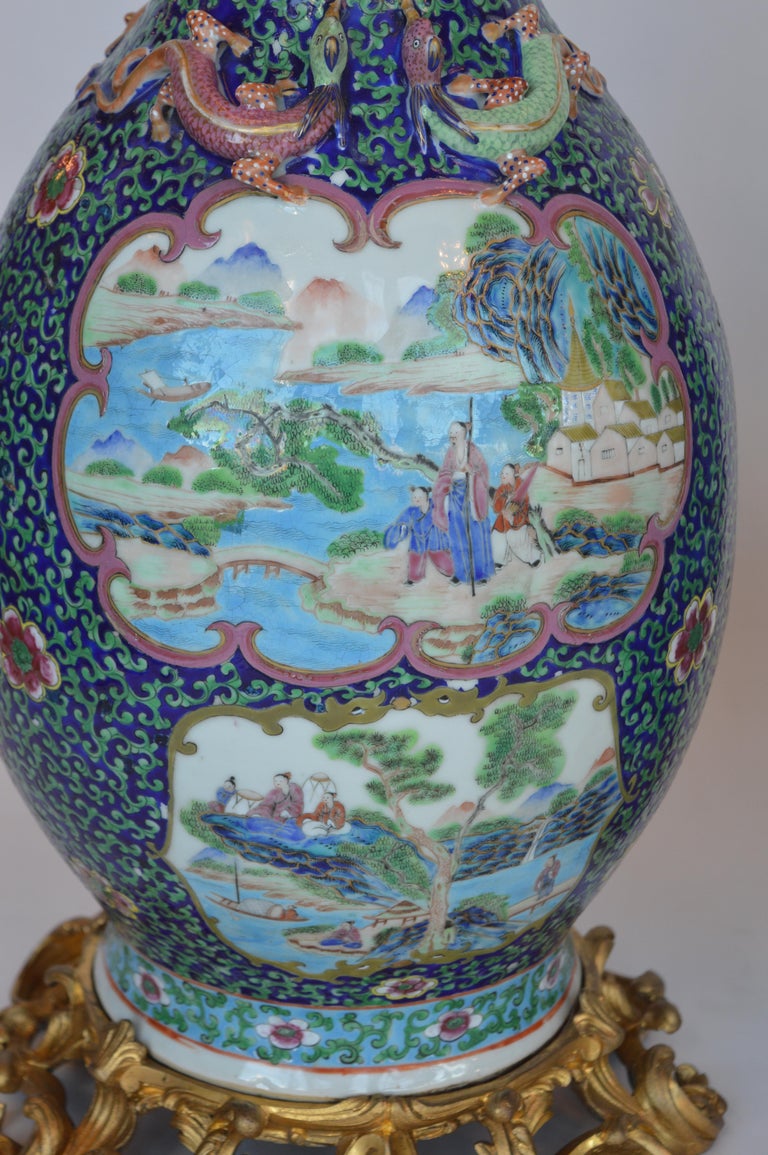 Pair of Antique Famille Rose Vases For Sale at 1stDibs