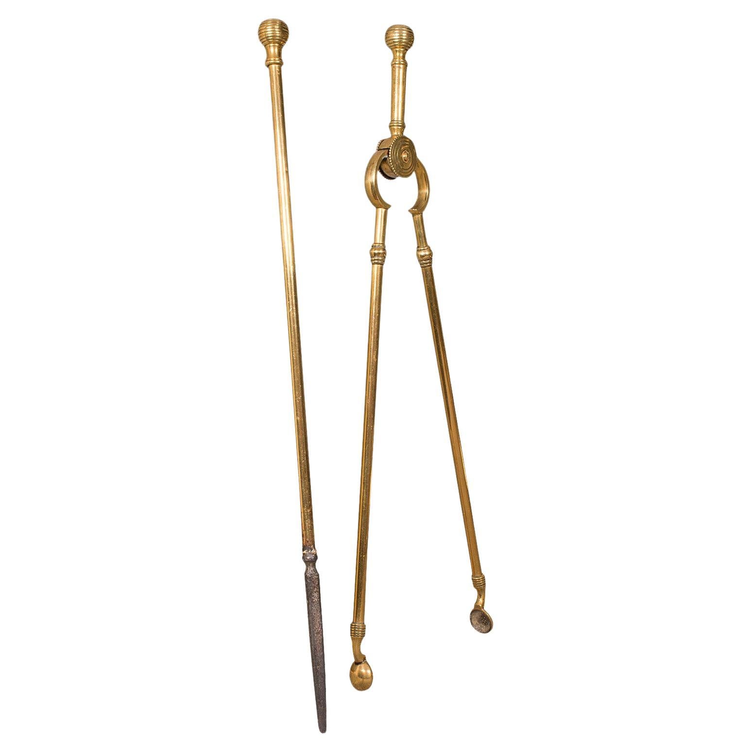 Antique Clamshell Cast Iron Fireside Tool Stand For Sale at 1stDibs