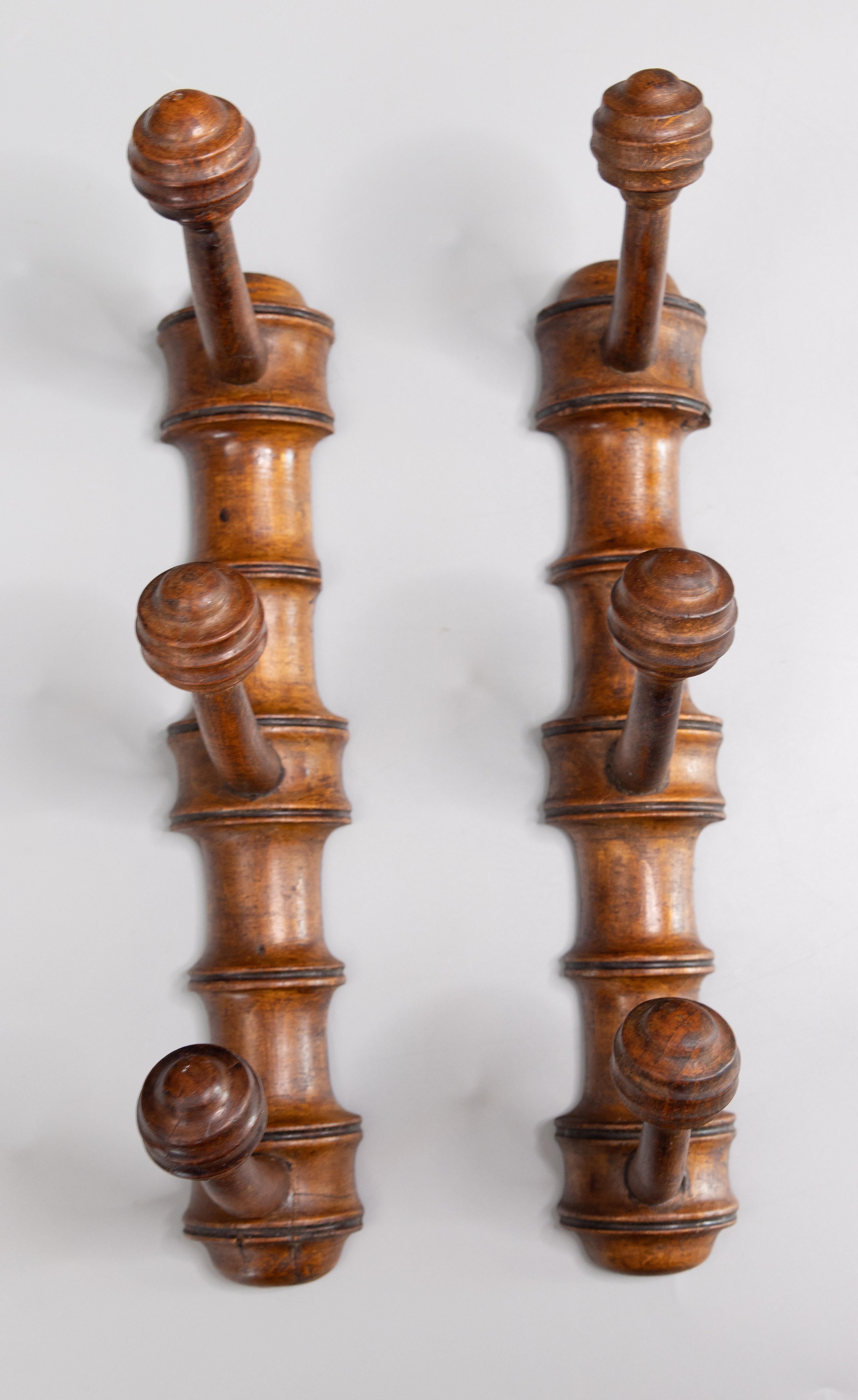 Pair of Antique French Faux Bamboo Carved Gun Rack or Coat and Hat ...