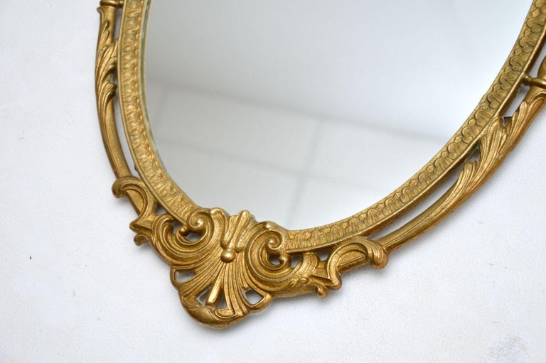 Pair of Antique French Gilt Brass Mirrors For Sale at 1stDibs