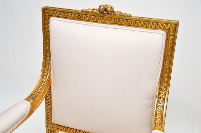 Pair of Antique French Gilt Wood Armchairs For Sale at 1stDibs