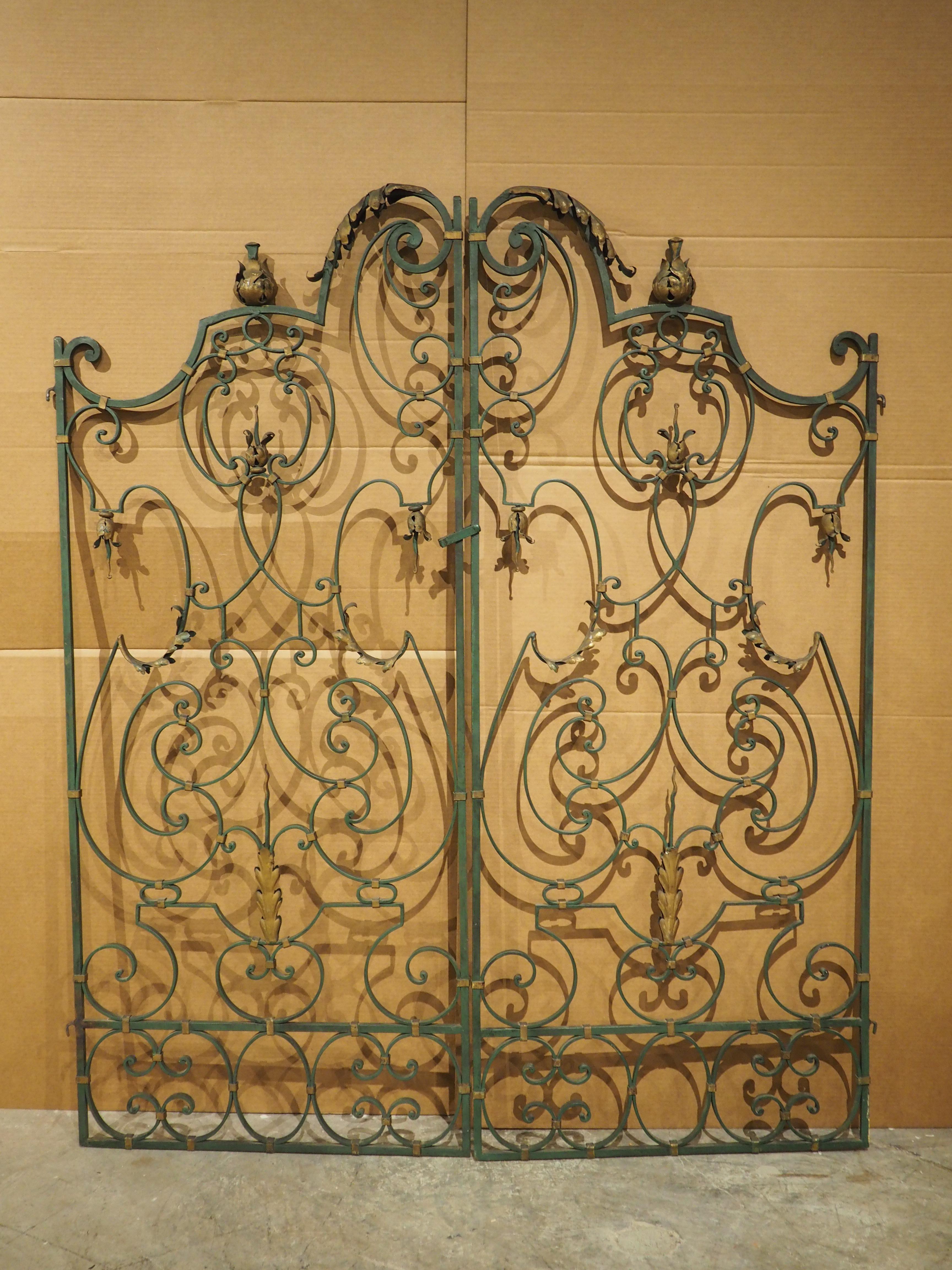 Pair of Antique French Green Wrought Iron Gates, Circa 1900 For Sale at ...