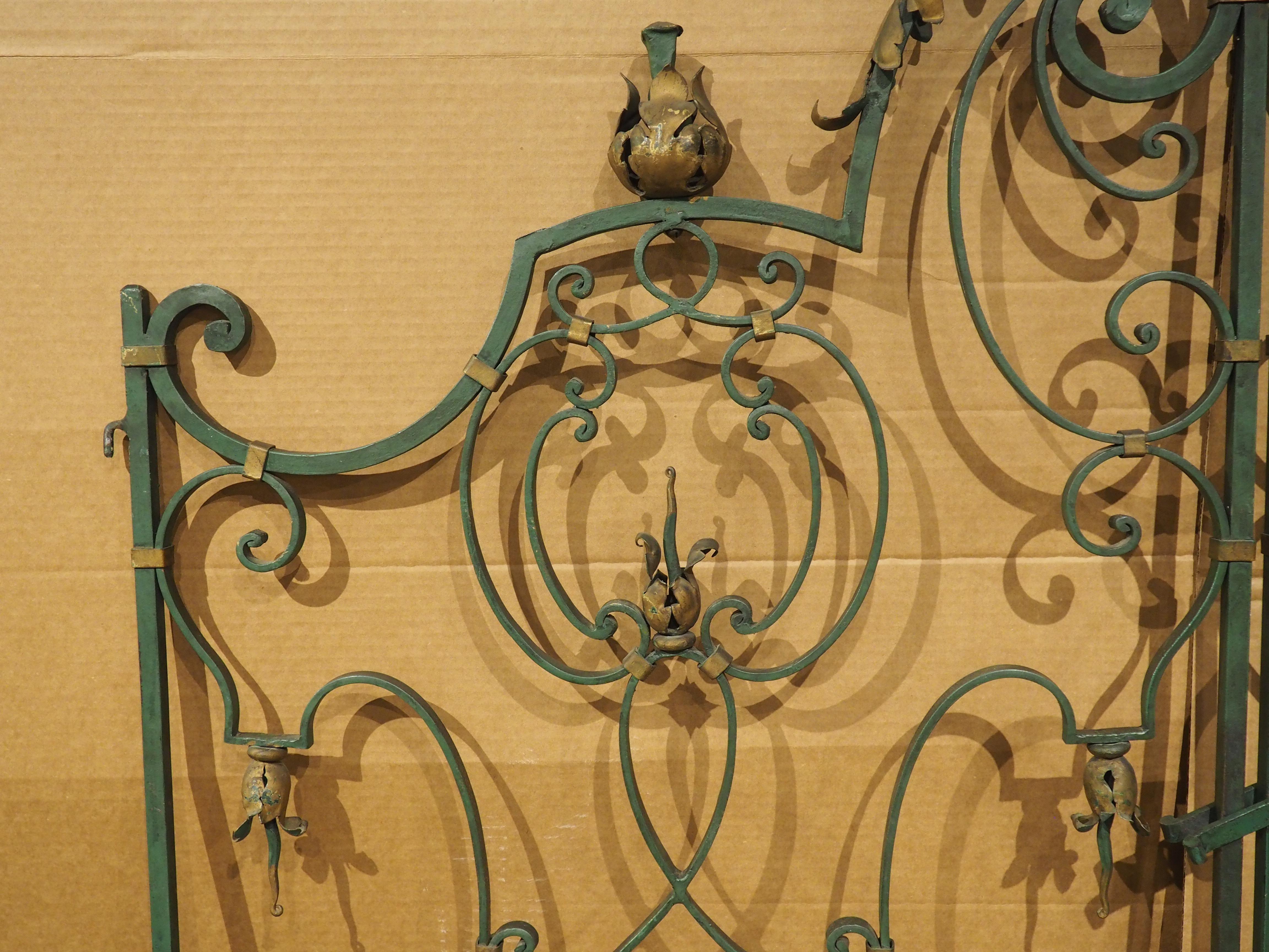 Pair of Antique French Green Wrought Iron Gates, Circa 1900 For Sale at ...