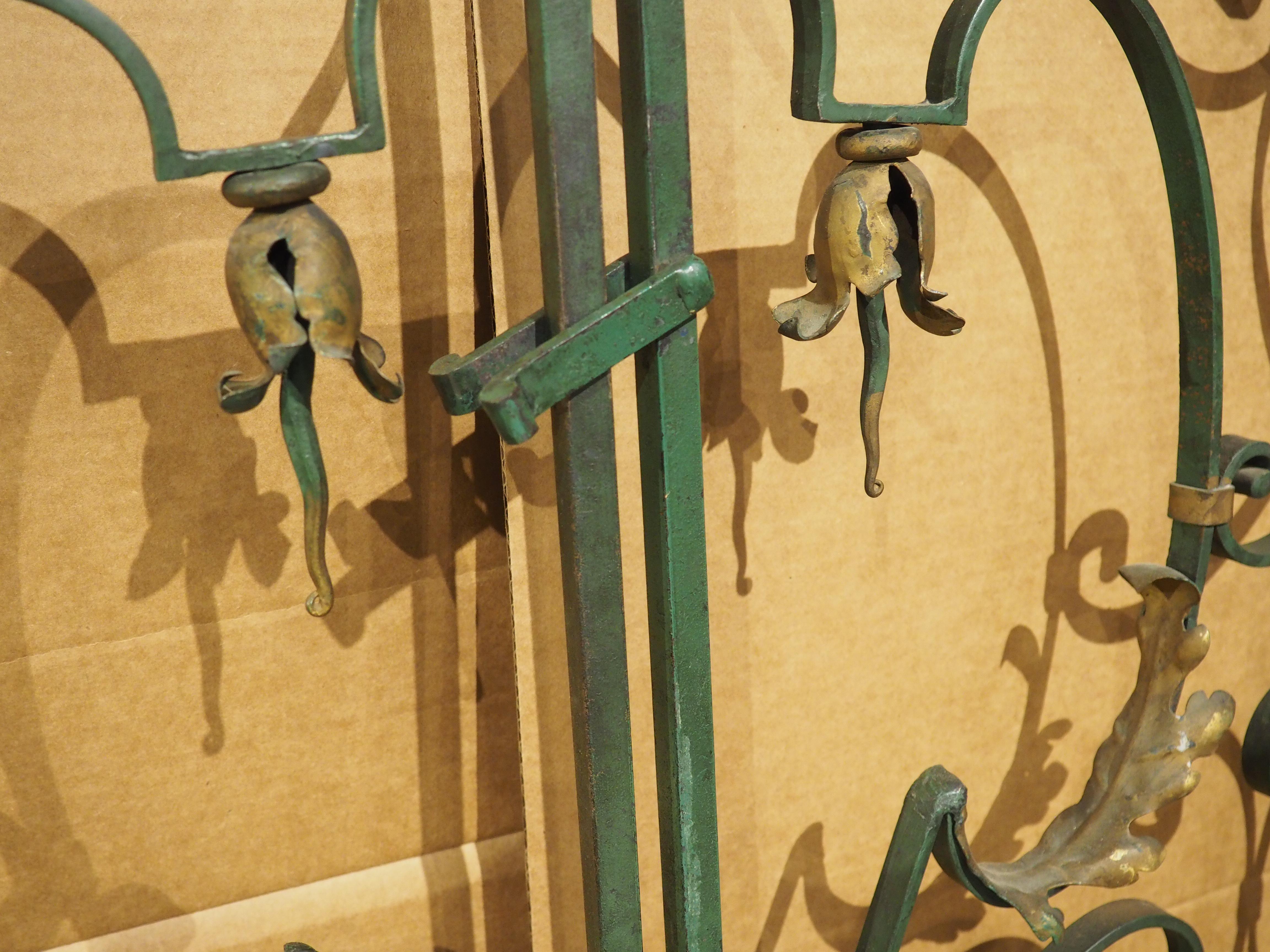 Pair of Antique French Green Wrought Iron Gates, Circa 1900 For Sale at ...