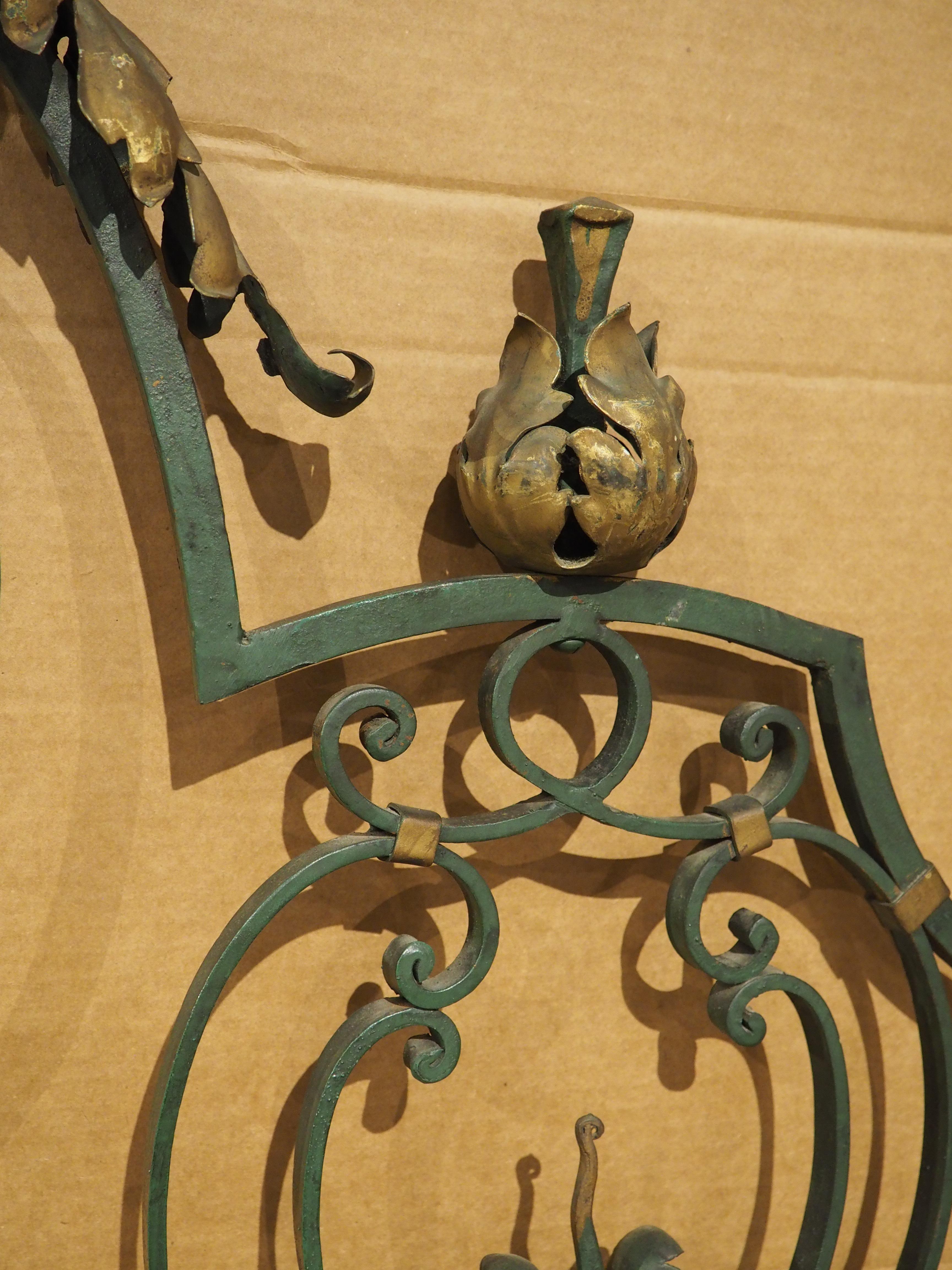 Pair of Antique French Green Wrought Iron Gates, Circa 1900 For Sale at ...