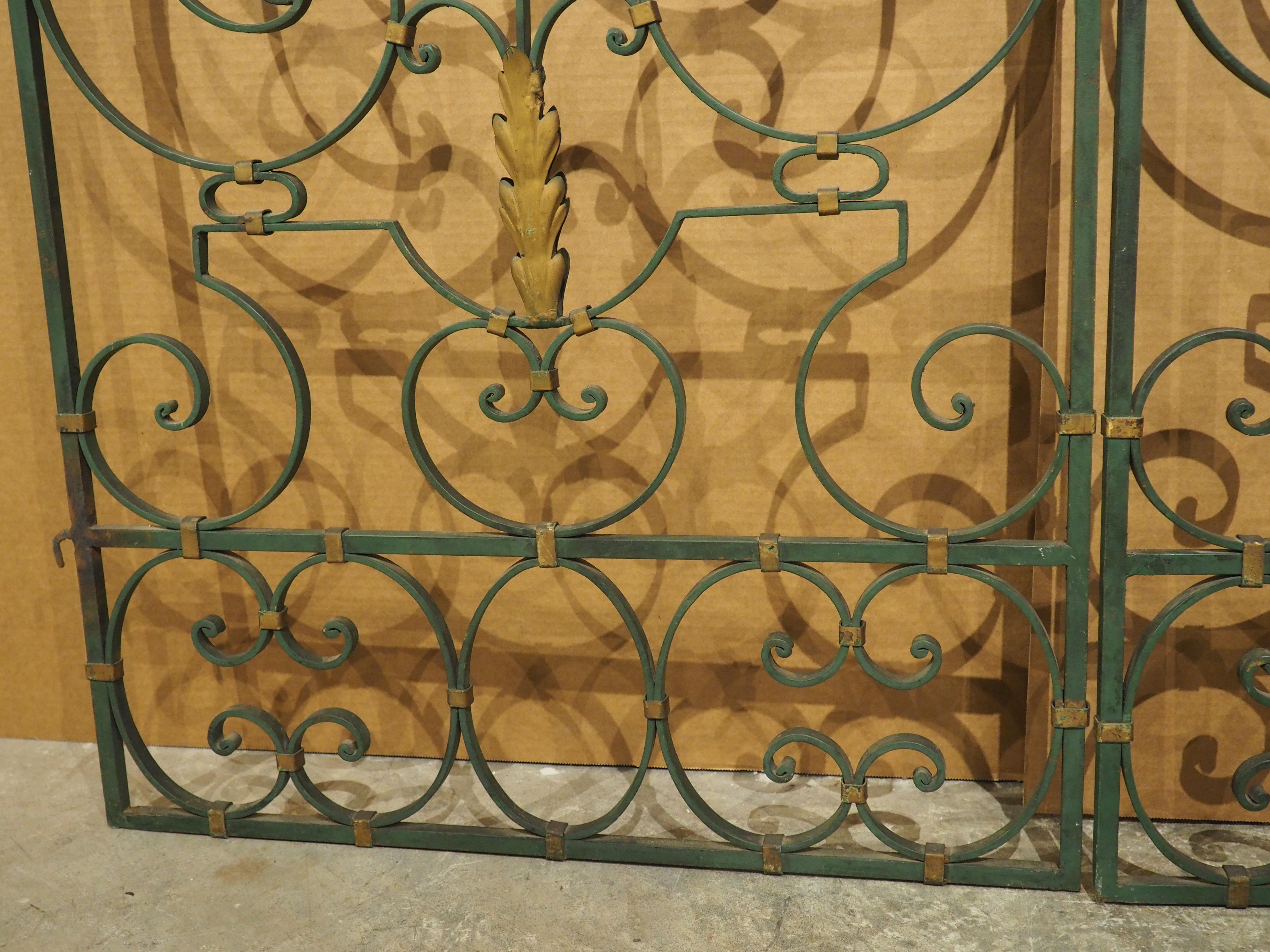 Pair of Antique French Green Wrought Iron Gates, Circa 1900 For Sale at ...