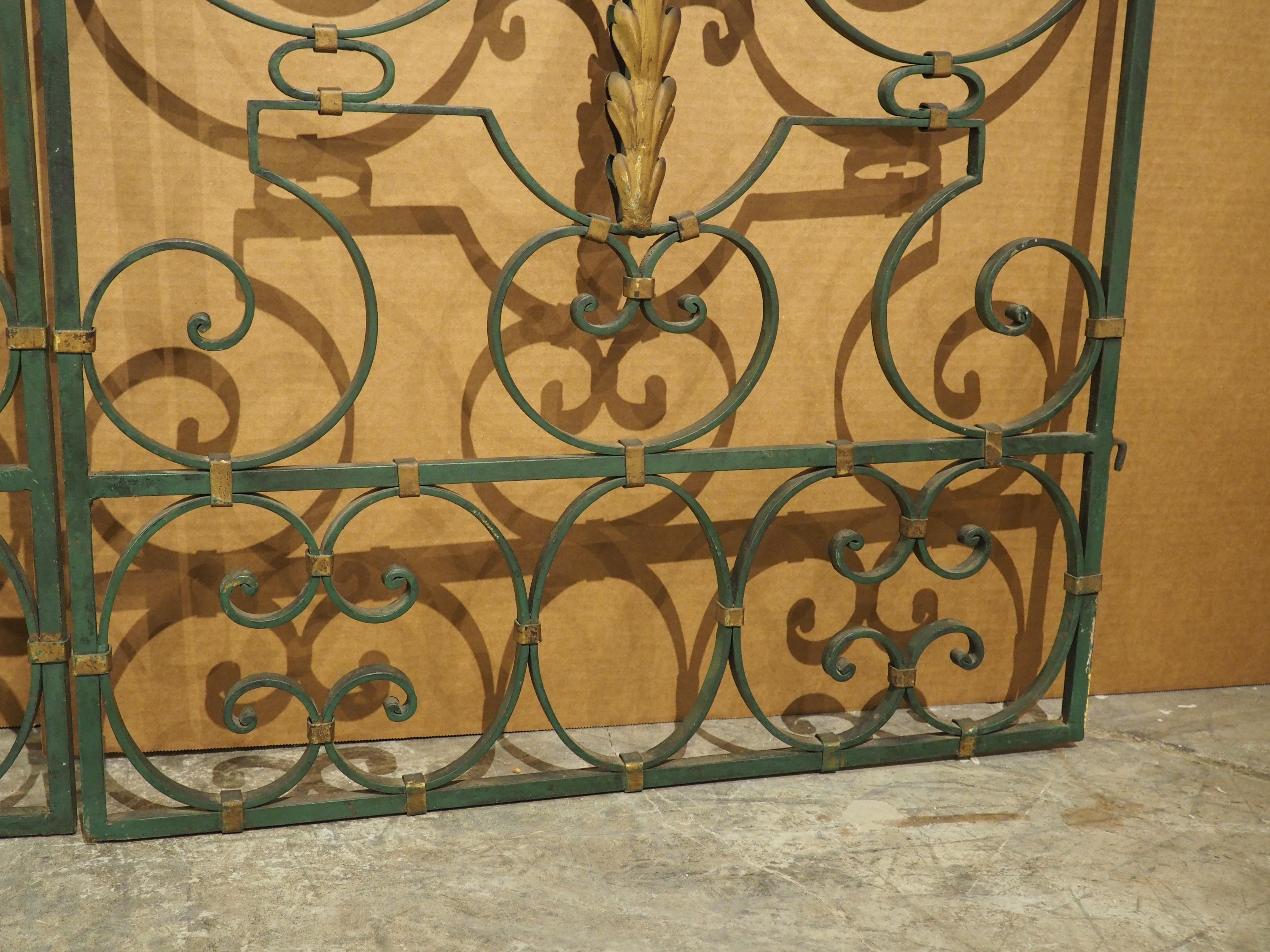 Pair of Antique French Green Wrought Iron Gates, Circa 1900 For Sale at ...