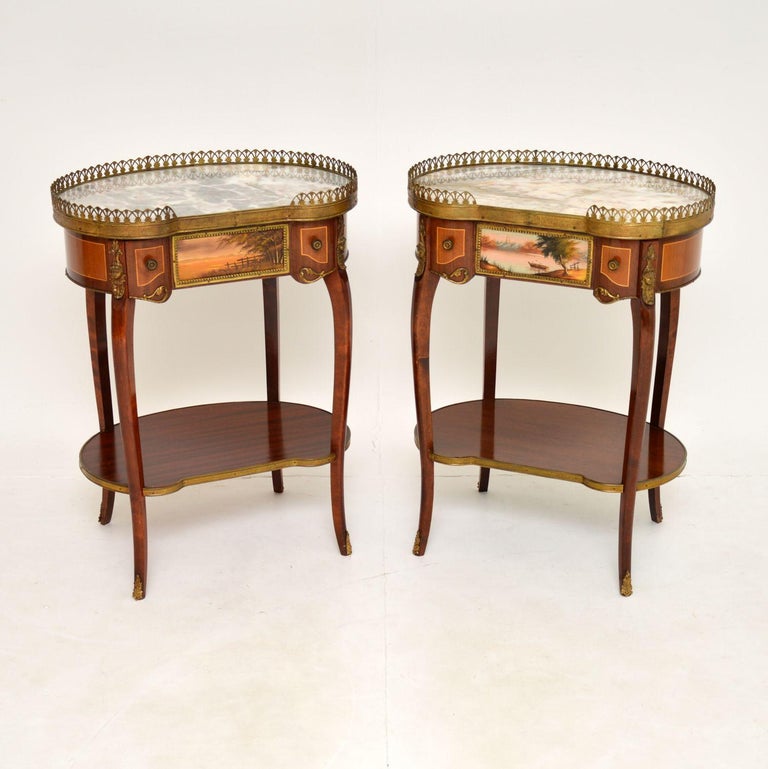 Pair of Antique French Marble Top Kidney Side Tables at 1stDibs ...