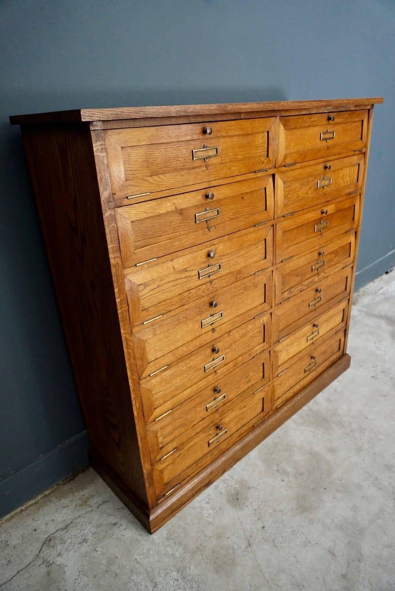 Pair of Antique French Oak Bank Cabinet with Drop Down Doors, 1900 at ...