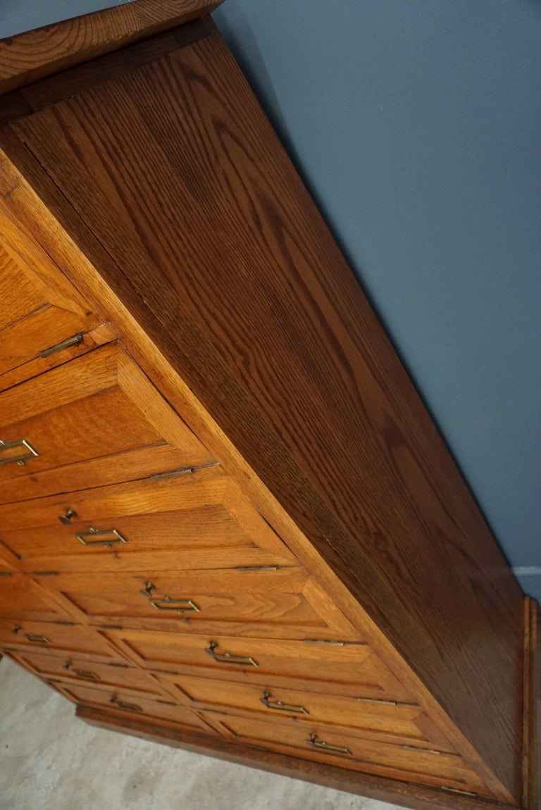 Pair of Antique French Oak Bank Cabinet with Drop Down Doors, 1900 at ...