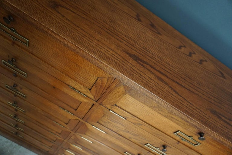 Pair of Antique French Oak Bank Cabinet with Drop Down Doors, 1900 at ...