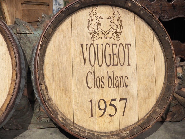 Pair of Antique French Oak Wine Barrel Facades, Chambertin and Vougeot ...