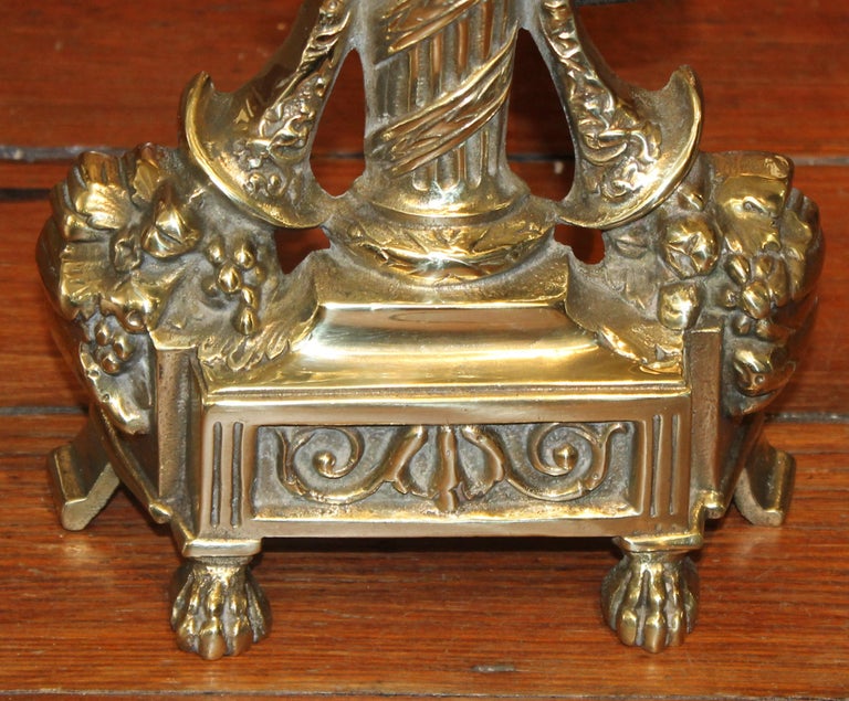 Pair of Antique French Style Cast Brass Andirons at 1stDibs | antique ...