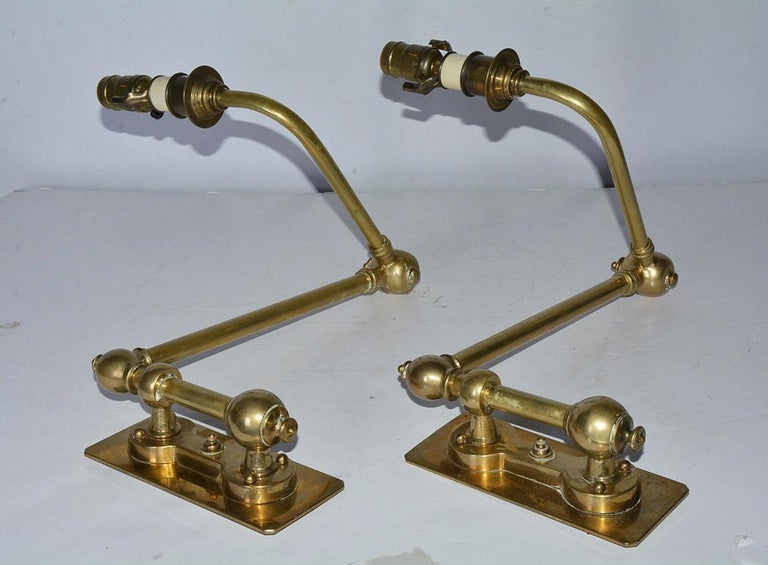 Pair of Antique French Swing Arm Wall Lamp at 1stDibs
