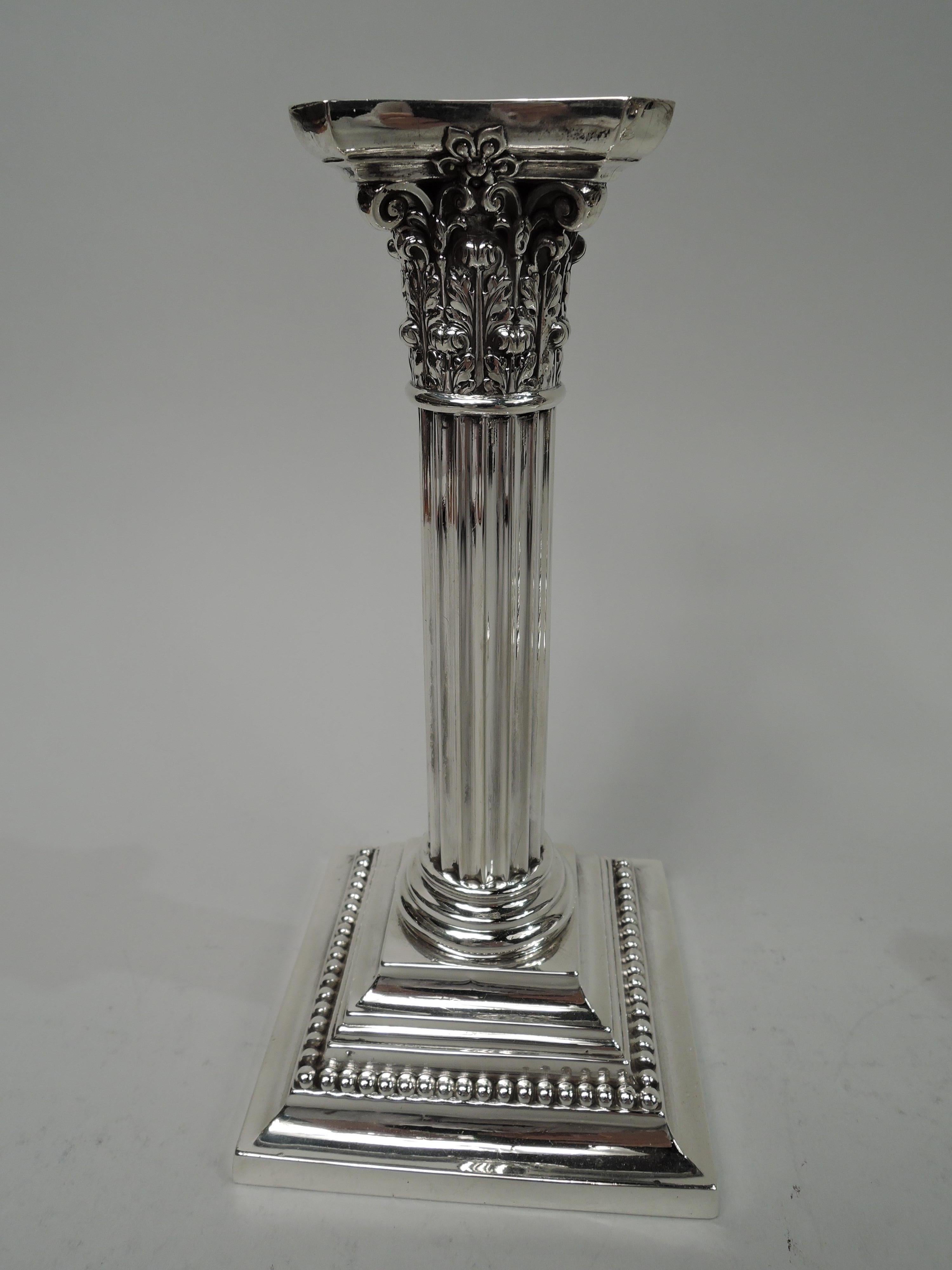 Pair of Antique Gorham Edwardian Classical Column Candlesticks For Sale ...
