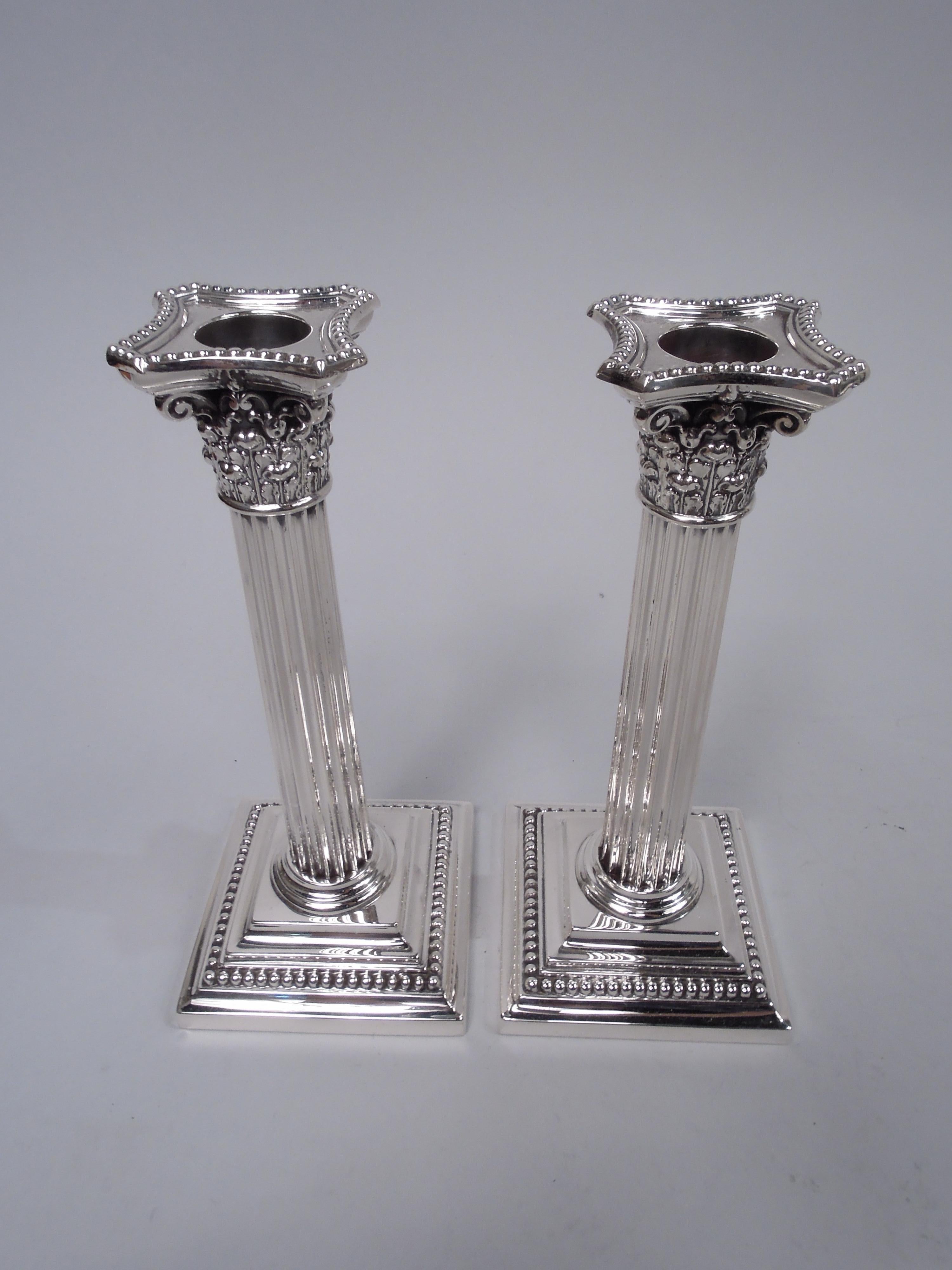 Pair of Antique Gorham Edwardian Classical Column Candlesticks For Sale ...