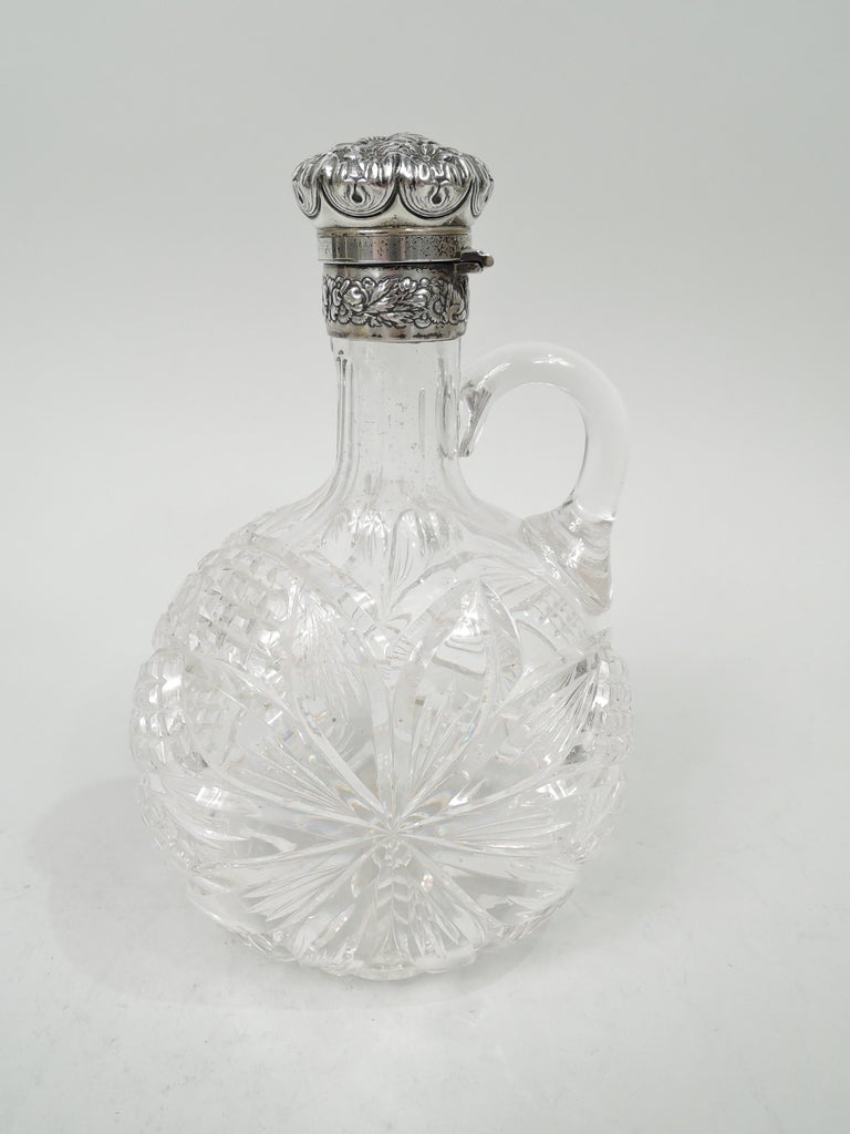 Pair of Antique Gorham Victorian Cut-Glass and Sterling Silver ...