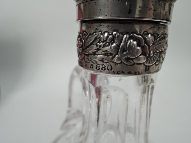 Pair of Antique Gorham Victorian Cut-Glass and Sterling Silver ...