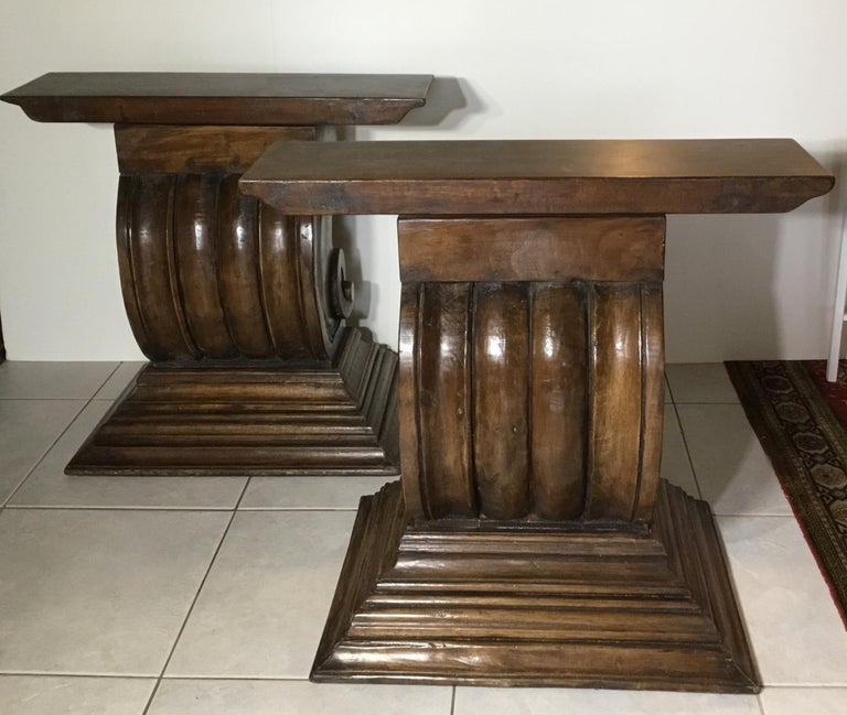 Pair of Antique Hand Carved Wood Console Or Table Base. at 1stDibs ...
