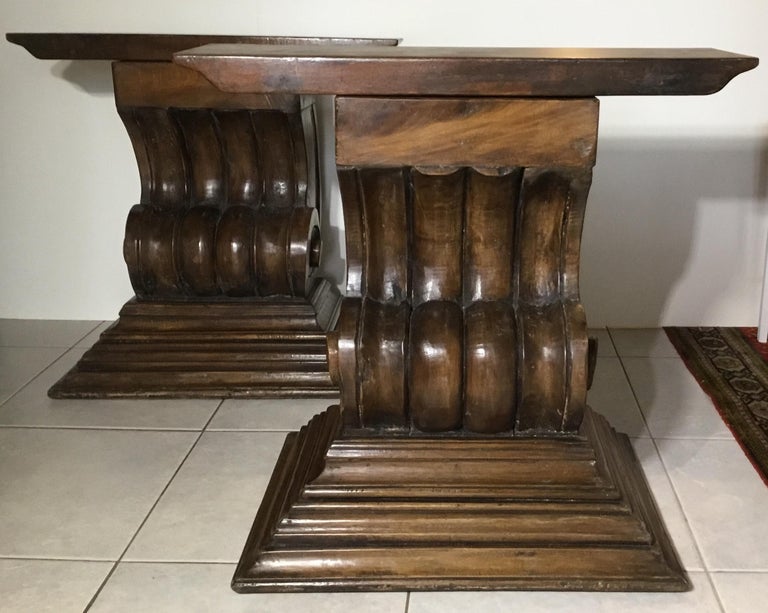 Pair of Antique Hand Carved Wood Console Or Table Base. at 1stDibs ...