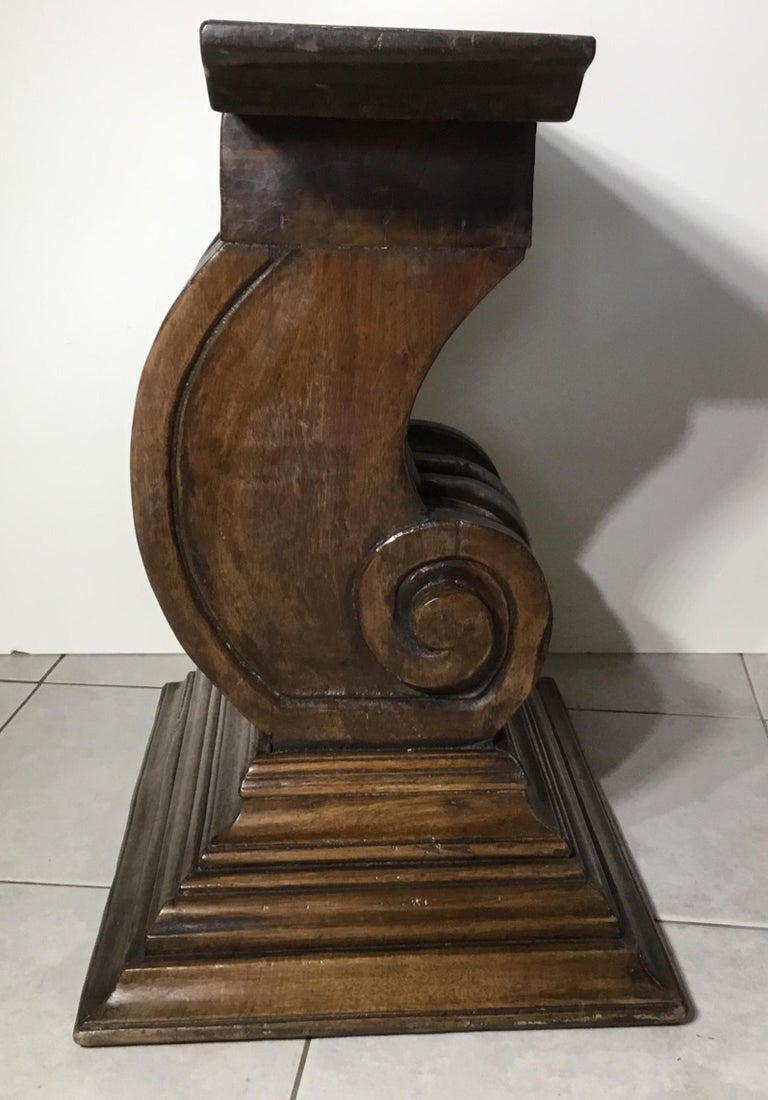 Pair of Antique Hand Carved Wood Console Or Table Base. at 1stDibs ...