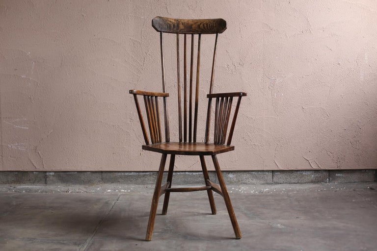 Pair of Antique High Back Windsor Chairs with Hexagonal Sheet For Sale ...