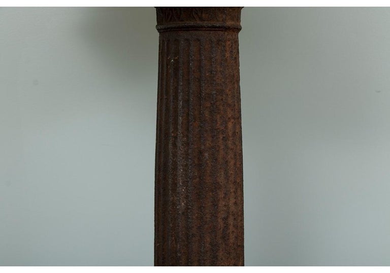 Pair of Antique Iron Decorative Columns as Table Lamps For Sale at 1stDibs