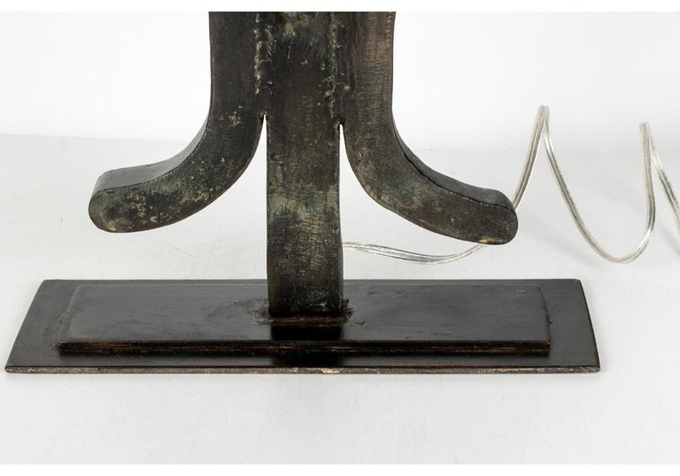 Pair of Antique Iron Fleur-de-lis Table Lamps For Sale at 1stDibs