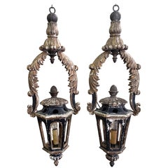 18th Century Pair of Venetian Hand-Carved Lanterns at 1stDibs