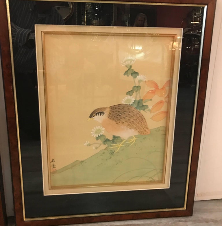Pair of Antique Japanese Paintings on Silk at 1stDibs