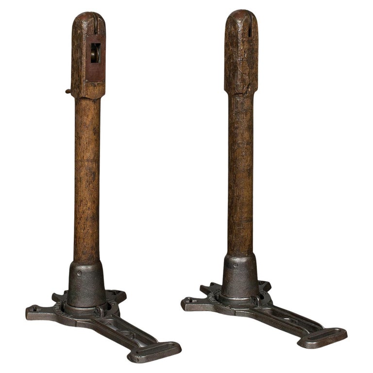 Pair of Antique Garden Tennis Posts, English, Net Pole Mount, Slazenger ...
