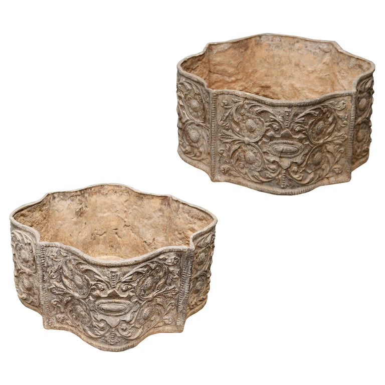 Pair of Antique Lead Planters For Sale at 1stDibs