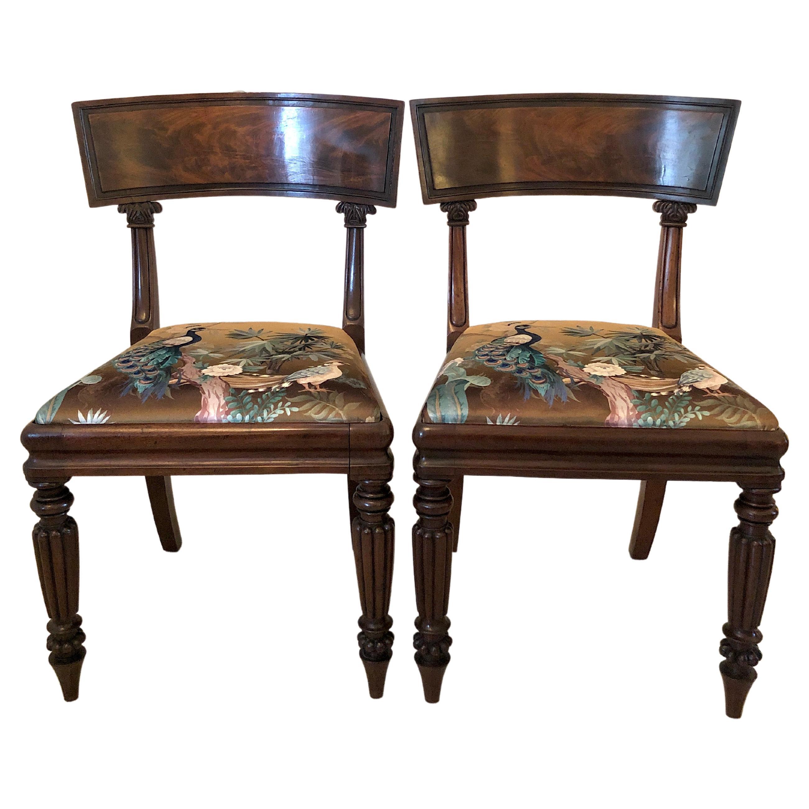 Fine Pair Of Deep Buttoned Leather Library Chairs From The Regency ...