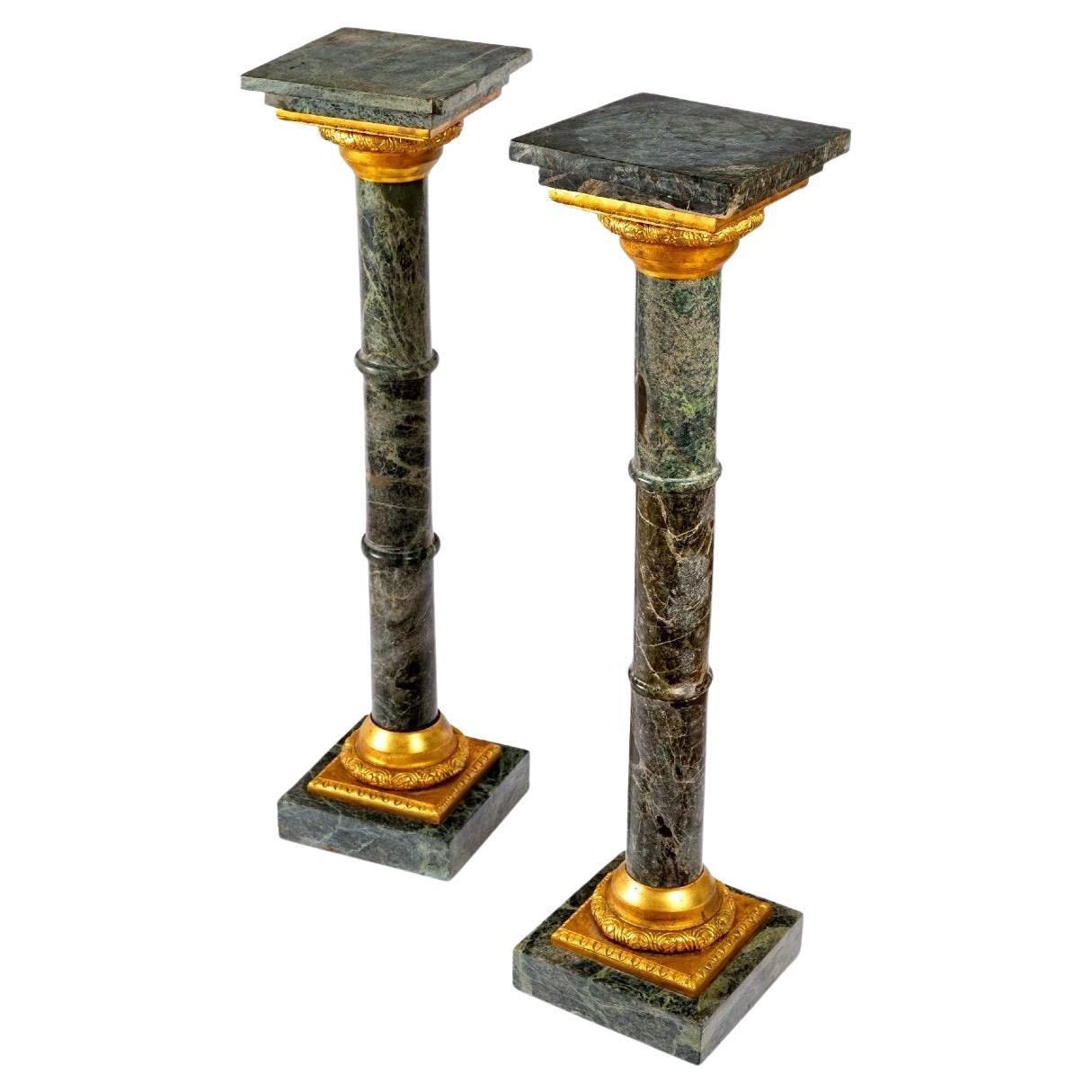 Pair of 19th Century French Marble Columns at 1stDibs