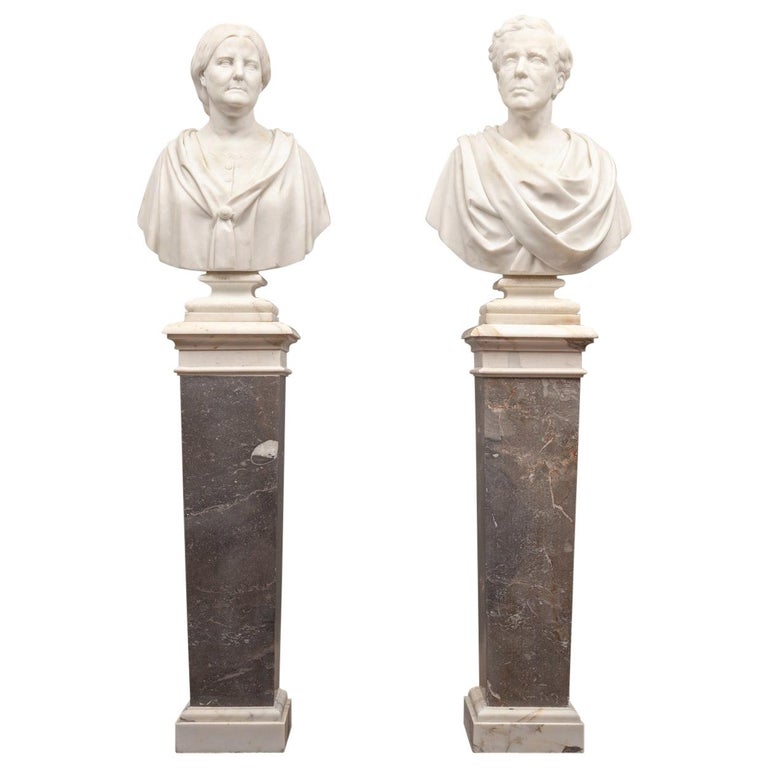 Pair of Antique Marble Busts For Sale at 1stDibs | marble busts for ...