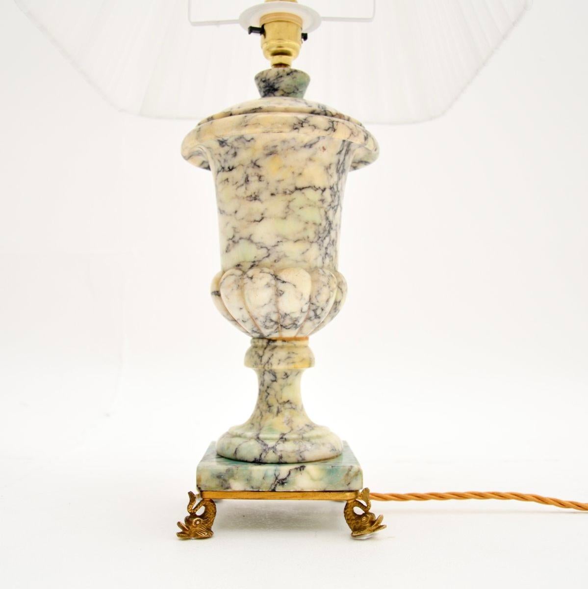 Pair of Antique Marble Table Lamps For Sale at 1stDibs