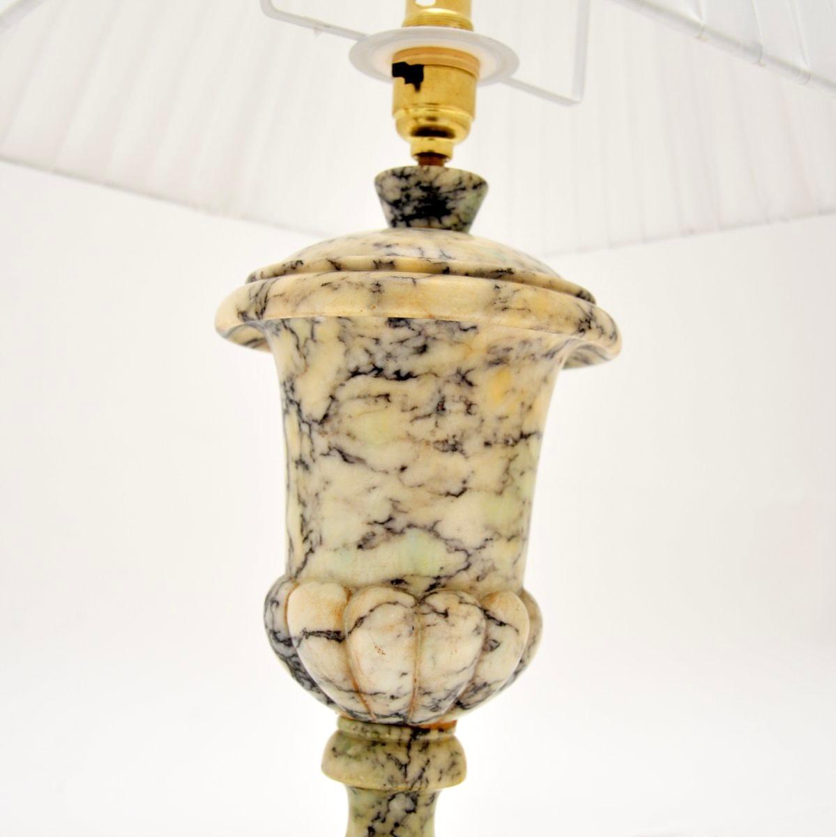 Pair of Antique Marble Table Lamps For Sale at 1stDibs